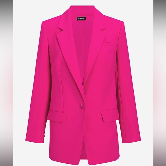 Express | Jackets & Coats | Express Hot Pink One Button Cinched ...